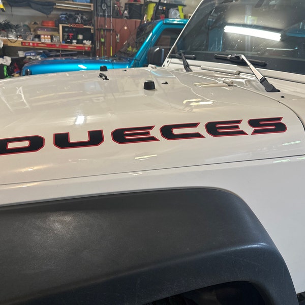 Custom Black Lettering Sticker Decal for Hood With an Outline | Set of ...