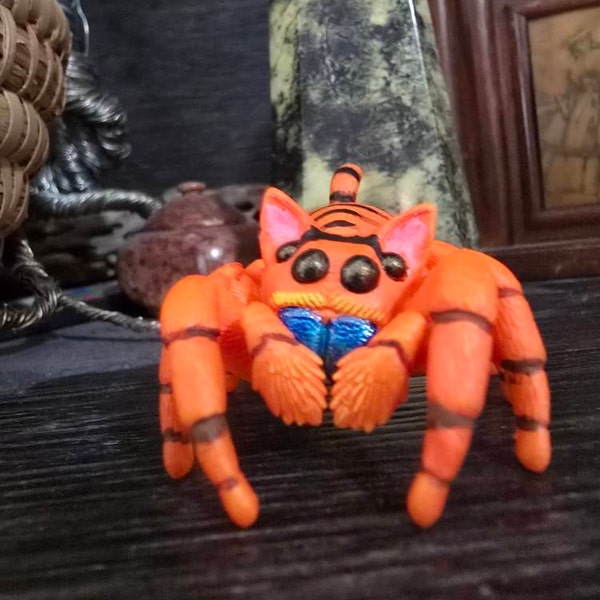 Heavy Jumping Spider Figure - Hyllus Diardi - Hand Painted Resin Spider ...