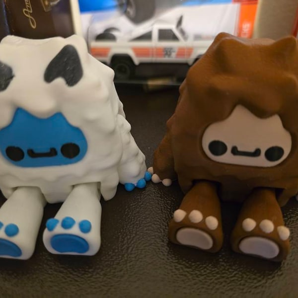 3D Printed Articulated Yeti Toy, Big Foot -flexi Abominable Snowman ...