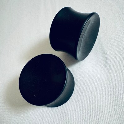 Black Ear Tunnels Thin Walled Ear Gauges 10mm 00g 12mm 1/2'' 14mm 9/16 ...