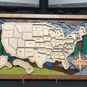 Personalized US Travel Map US Travel Map Travel Map Tracker - Etsy