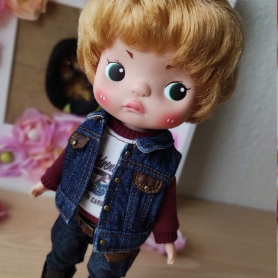 Lati Stone Washing Vest Denim Jacket Blue - Etsy