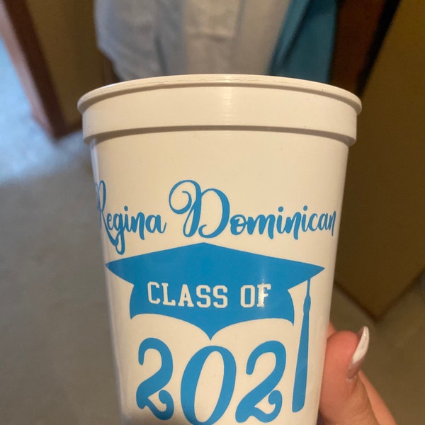 Graduation Cap Cups, Class of 2020 Cups, Class of 2021 Party Stadium ...