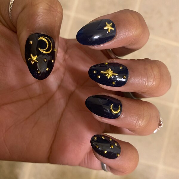 Soft Light Blue Gradient Coffin Press on Nails - Etsy