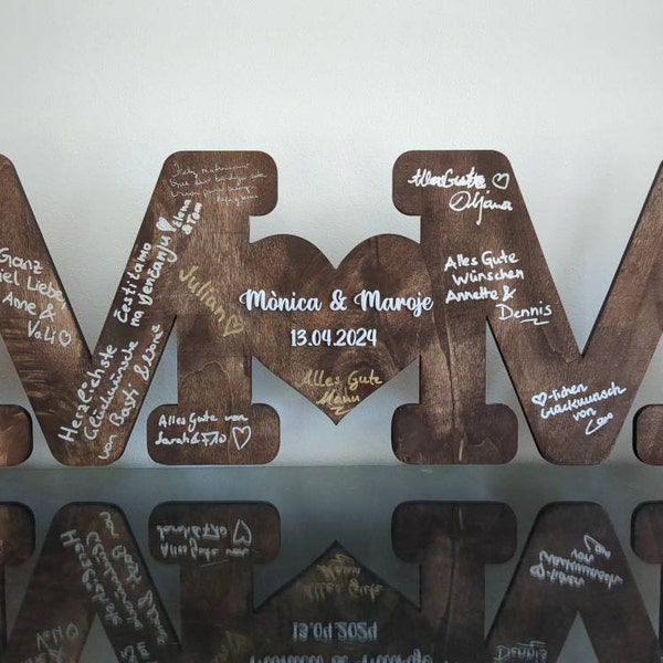 Personalized Engraved Wood Letter Guest Book Alternative / Wedding Sign ...
