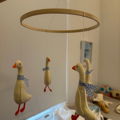 Duck Nursery Baby Mobile Goose Blue Ribbon Baby Mobile Boys Crib Mobile ...