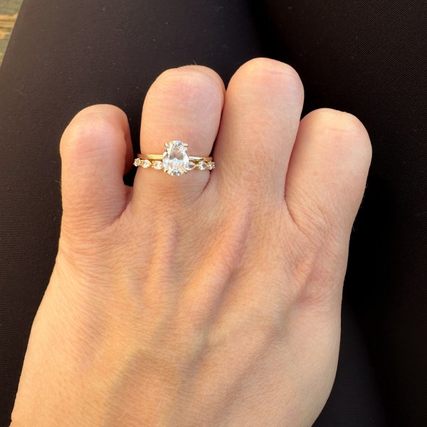 Dainty Stacking Ring, Diamond Wedding Band, Anniversary Gift, Gift for ...