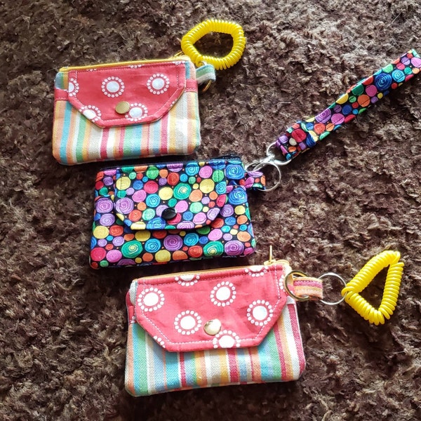 Easy PDF Sewing Pattern, Fabric Keychain Coin Purse, Snap Front Flap ...