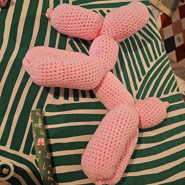 Crochet Pattern Balloon Dog, Balloon Dog Amigurumi, Crochet Balloon Dog ...