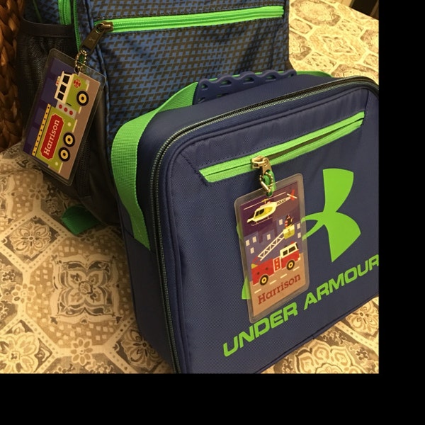 Boys Personalized Heroes Name Tag Set, Kid's Police Helicopter Name ...