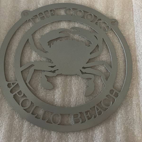 Personalized Beach Crab Sign | Coastal Decor | Nautical Wall Art ...