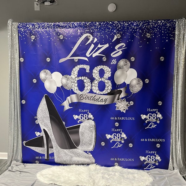 Birthday Backdrop, Birthday Banner, Birthday Step and Repeat, 50th ...