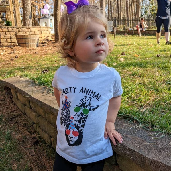 2nd Birthday Shirt Party Animal Tee Adults Matching Kids Toddler T ...