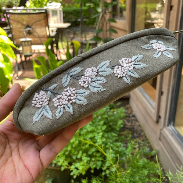 Beginner Hand Embroidery Pencil Case With Embroidery Flower Kit, Sew ...