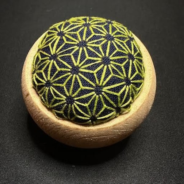 Embroidery Pin Cushion Kit,japanese Sashiko Pincushion With Wooden Base ...
