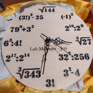 CUSTOM Math Clock Engraved Math Gift With Name or Phrase of Your Choice ...