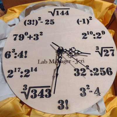 CUSTOM Math Clock Engraved Math Gift With Name or Phrase of Your Choice ...