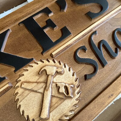 Custom Wooden Shop Sign Wood Workshop Sign Gifts for Men Gifts for Him ...