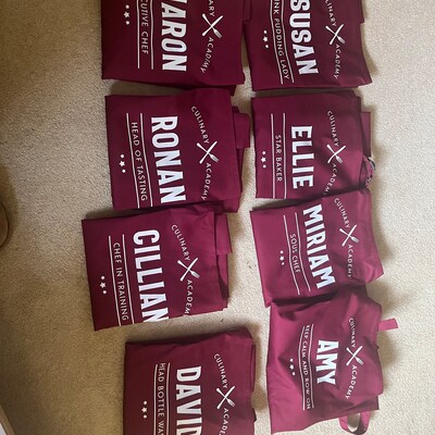 Personalised Family Apron, Culinary Academy Chef in Training Apron for ...