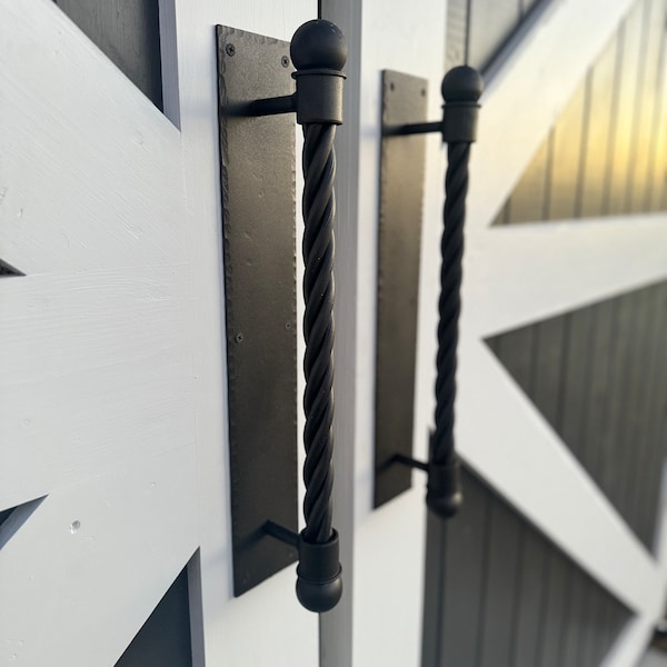 New Model 18”. Set of Two Massive Iron Door Handles. Barn Door Pulls ...