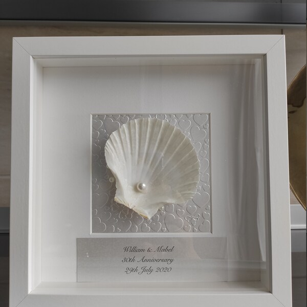 30th Wedding Anniversary Gift, Shell Art Anniversary Gift for Parents ...