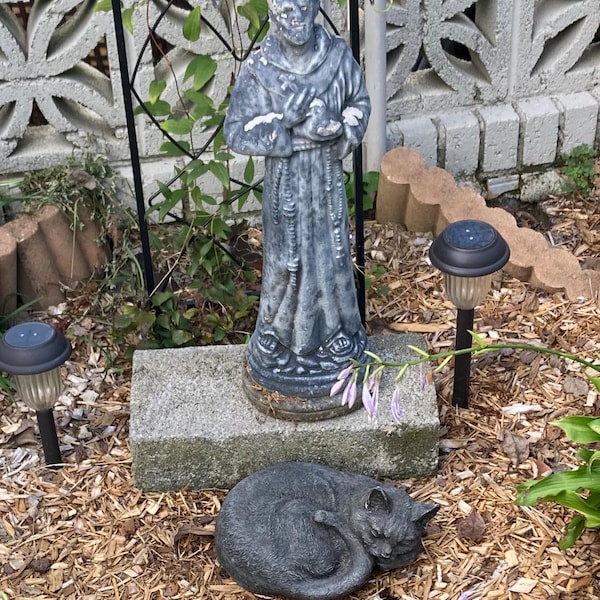 Concrete Bowl, Cat Face, Dish Sculpture, Garden Statue, Water Drinker ...