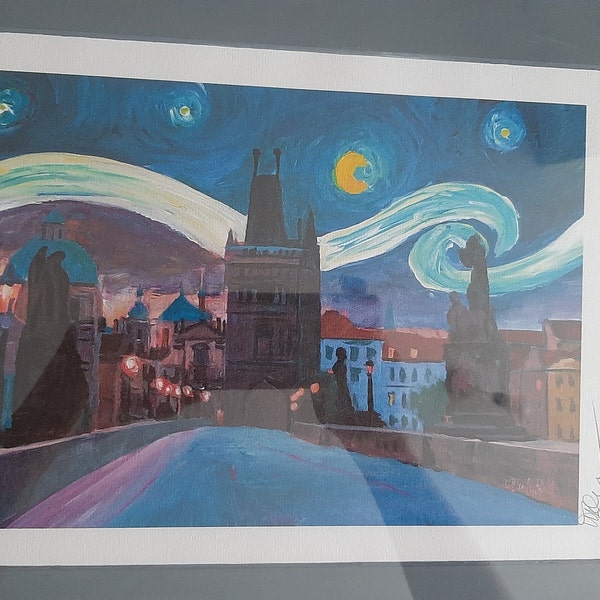 Starry Night in Prague - Van Gogh Inspirations on Charles Bridge ...