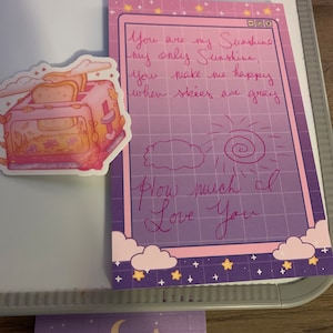 Purple Gradient Clouds Aesthetic Message Memo Notepad - Etsy