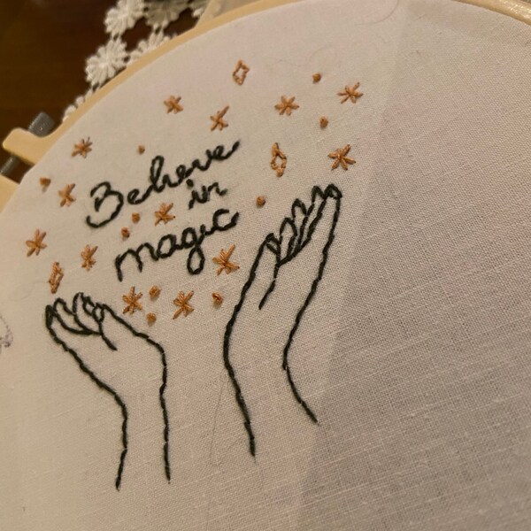 Embroidery PDF Pattern, Believe in Magic, Beginner Embroidery Pattern ...