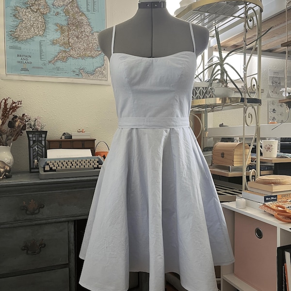 A-line Strap Dress Sewing Pattern: Princess Seams, Inseam Pockets (PDF ...