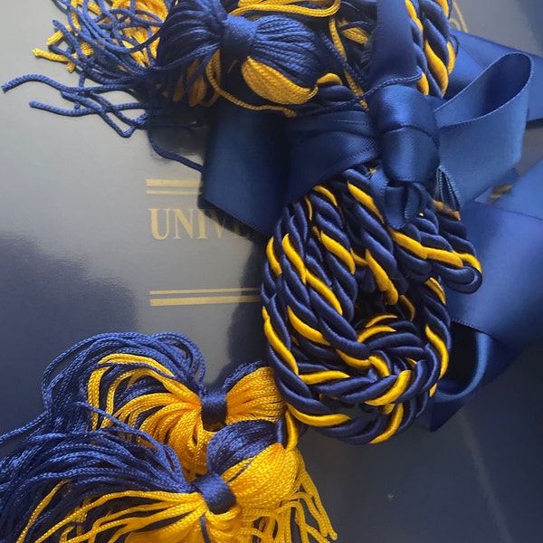 Graduation Cord / Honor Cords Intertwined Royal Blue and Gold - Etsy