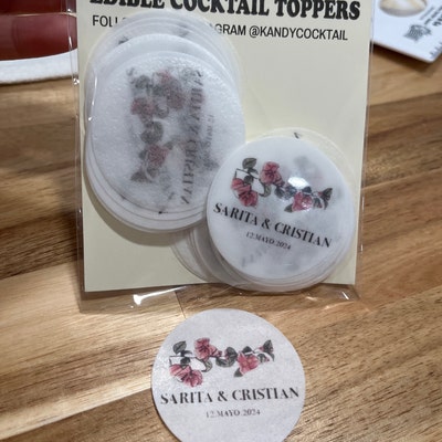 50 Edible Toppers Customizable Cocktail Garnishes Cocktail Decorations ...