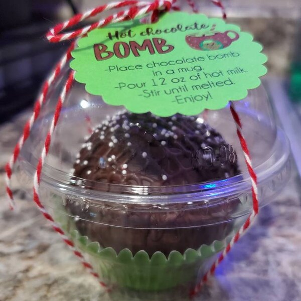 Hot Chocolate Bomb Tag 12oz. Hot Cocoa Bomb Instructions Card ...