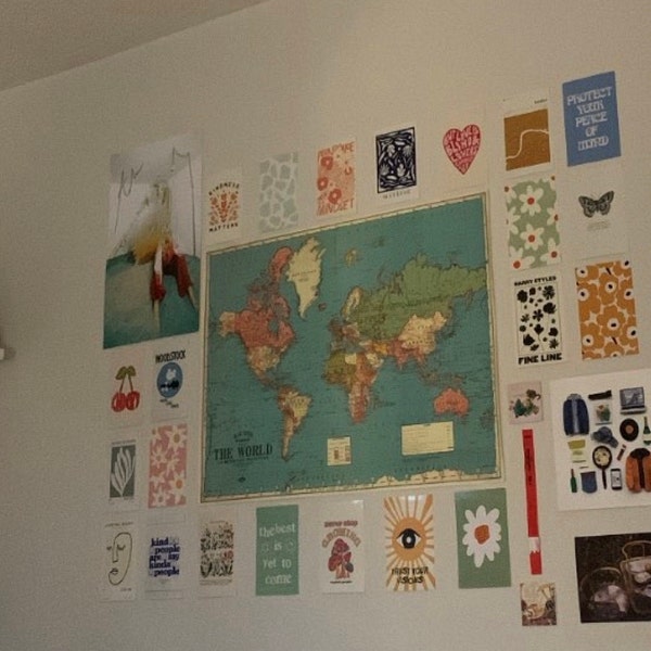 50pcs Grunge Pinterest Stickers, Downtown Girl Aesthetic, Dorm Room ...