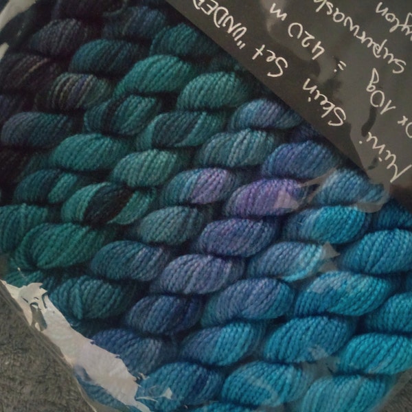 Rainbow 5 - 100g Mini Micro Skein Set of Gradient Hand Dyed Sock Yarn ...