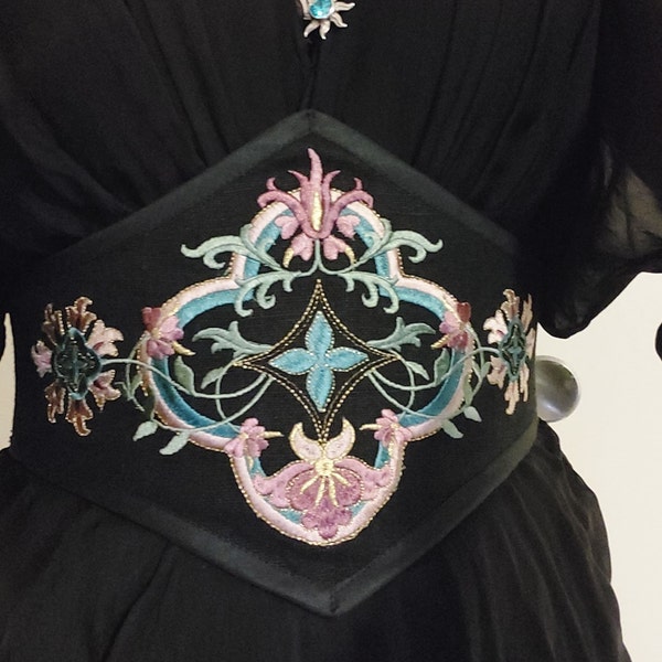 Embroidered Corset Belt - Etsy