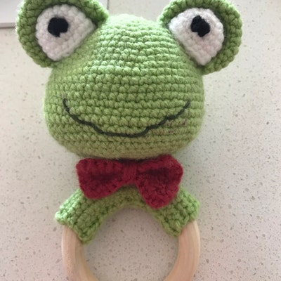 Frog Rattle Crochet Pattern, Set of 2 Baby Rattle Patterns, Teether ...