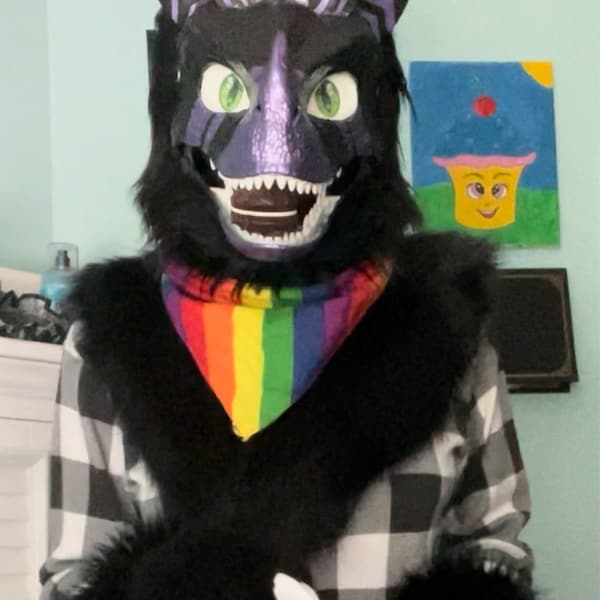 Custom Color Fursuit Scarf, Furry Neck Cover, Kigurumi Neck Bib, Faux ...