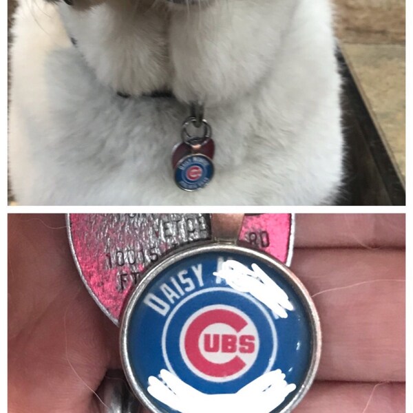 Pet ID Tag - Chicago Cubs (home) *inspired* - Dog Tag, Cat Tag, Pet Tag ...