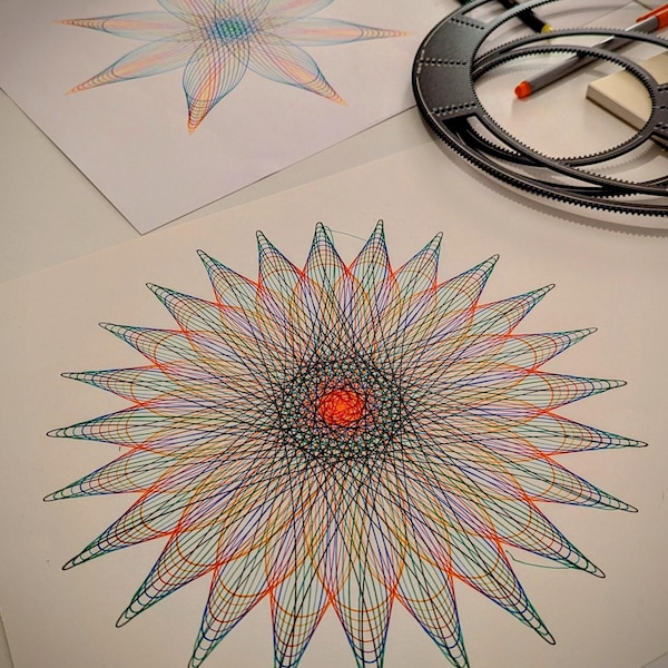 Big Professional Spirograph Drawing Toolset - PLANARC XL Spiral Makers ...