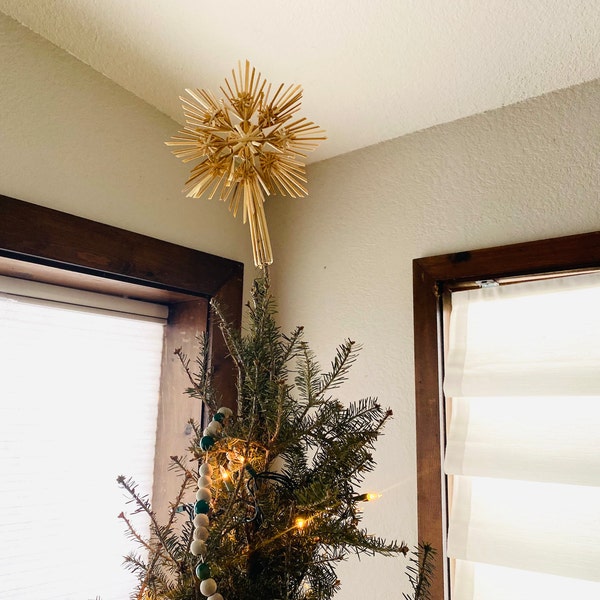 Christmas Tree Topper, Christmas Straw Topper, Rustic Christmas Star ...