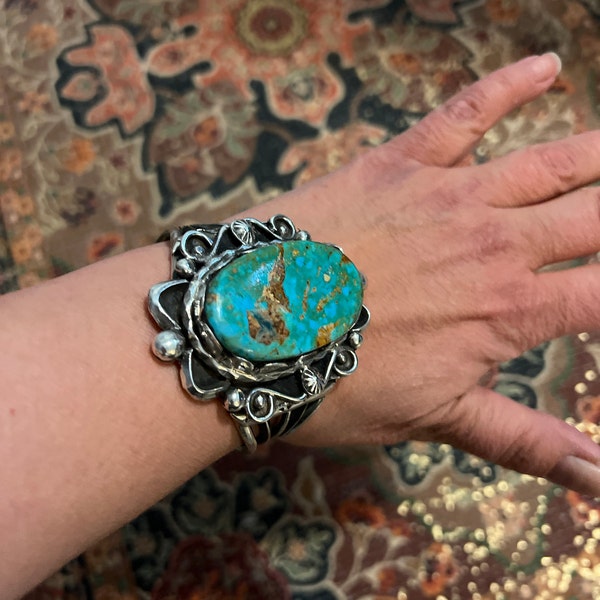 Bola Tie With Mohave Turquoise Stones and Sterling Silver Turquoise ...