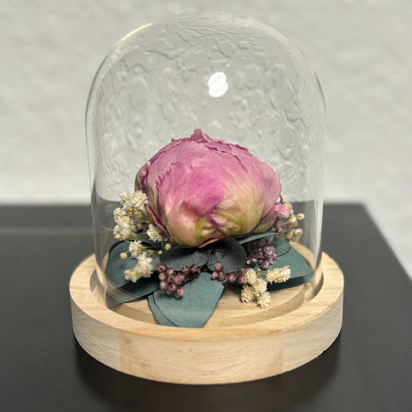 Eternal Peony Under Glass Dome SECRET GARDEN Eco Responsible Gift ...