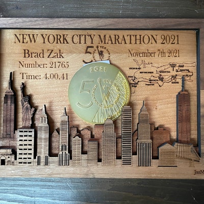2022 New York Marathon Medal Display / Holder Personalised - Etsy