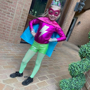 Girls Lightning Bolt Super Hero Costume Kids Costume Super - Etsy