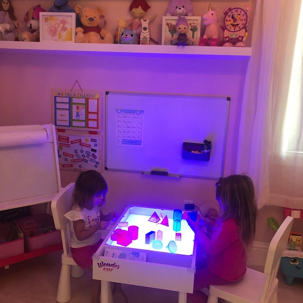 Light Table for Kids Height Adjustable SUPER Set 3 Covers glow in Dark ...