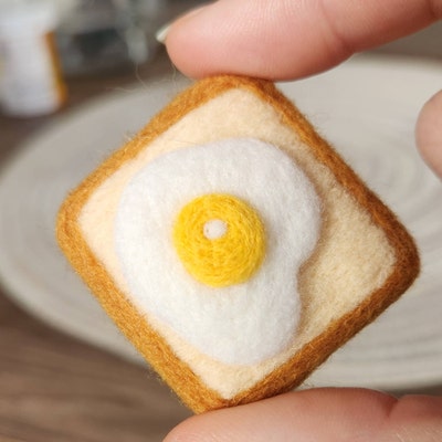 Felted Toast, Felted Bread, Felted Fried Egg, Felted Breakfast, Felting ...