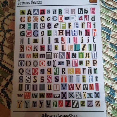 Magazine Letter Clippings 2 Variants Available Sticker Sheet Sticker ...
