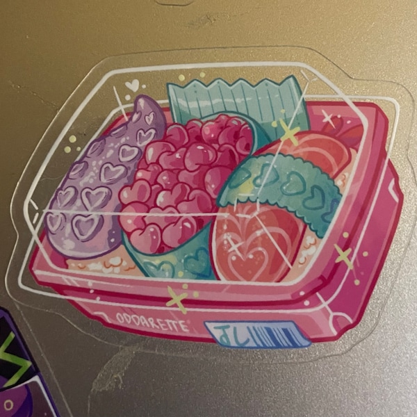 Lovecore Sushi Stickers: Transparent Waterproof Art - Human Made - Etsy