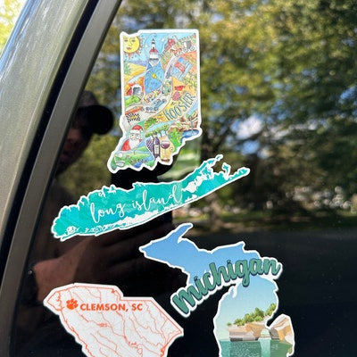 Indiana Vinyl Sticker, Indiana Decal, Laptop Decal, Indiana Map, Water ...